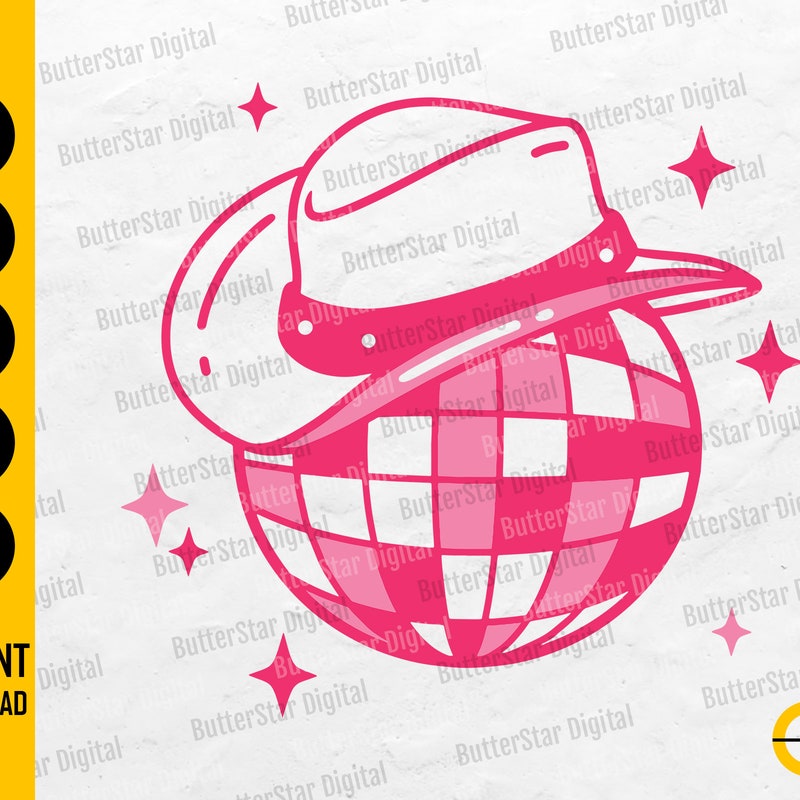 Cowboy Hat Disco Ball Svg - Etsy
