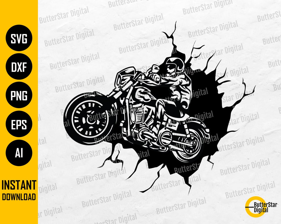 Biker Smashing SVG Motorcycle SVG Biker T-shirt Wall Art | Etsy