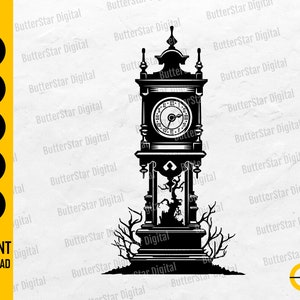 Gothic Grandfather Clock SVG | Time Wall Decor Decoration Decal Vinyl ...