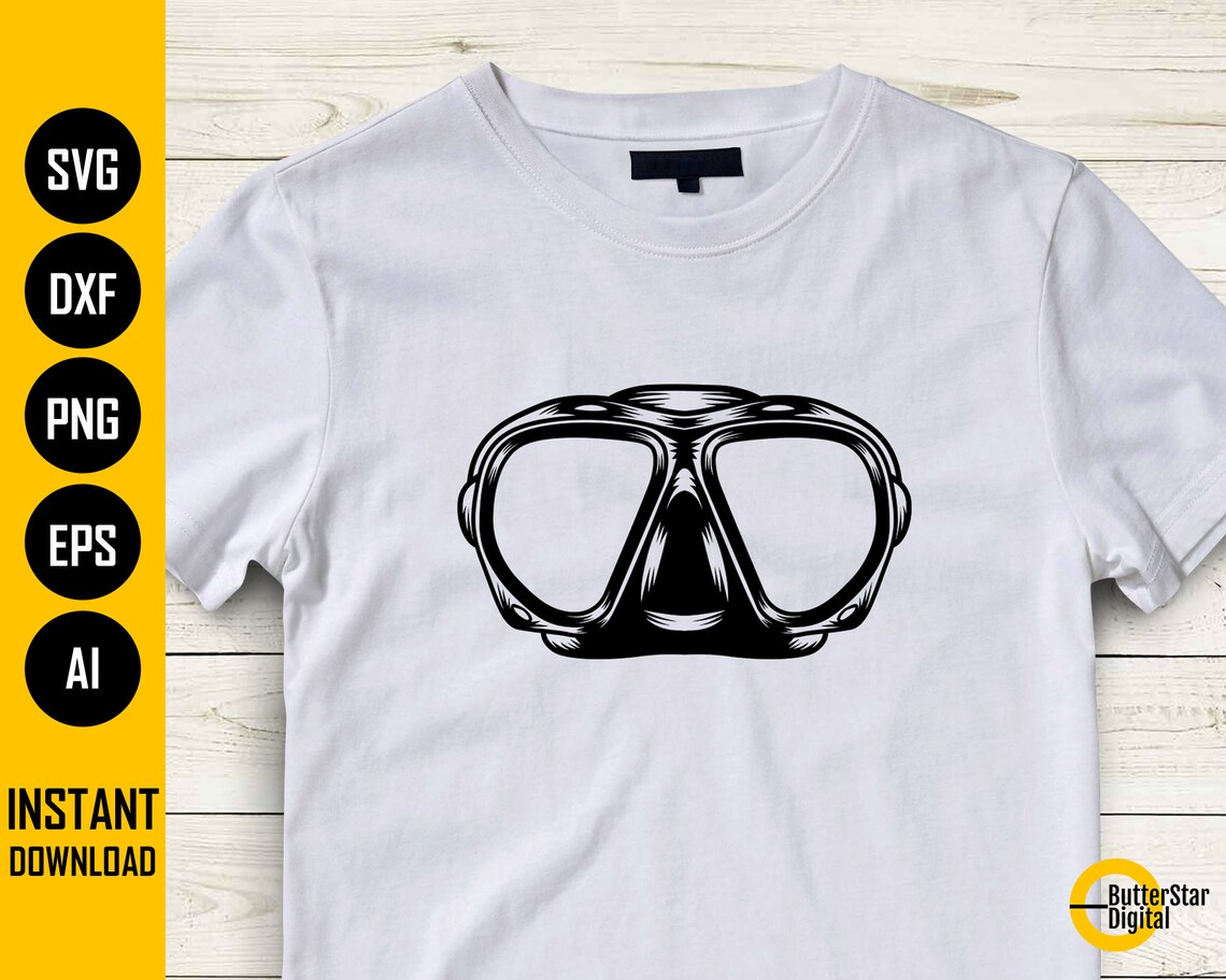 Diver Mask SVG Scuba SVG Freedive Svg Deep Sea Water - Etsy
