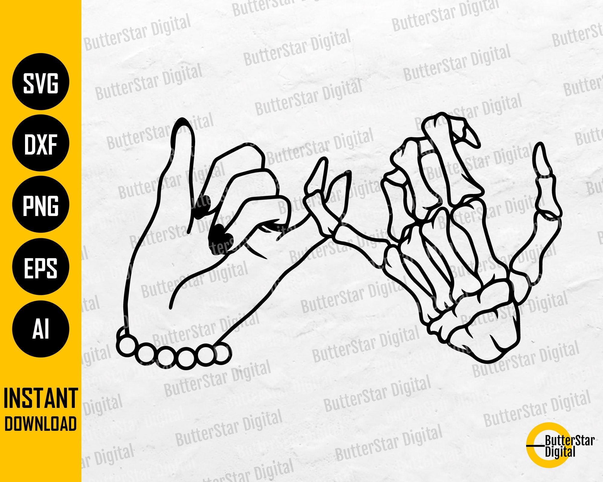 Skeleton Pinky Promise SVG | Women's Design SVG | Girl Hands SVG ...