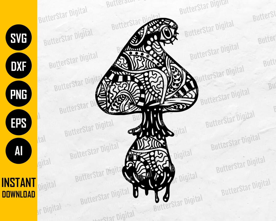 Trippy Mushroom SVG Psychedelic SVG Intricate Shirt Decal Graphics ...