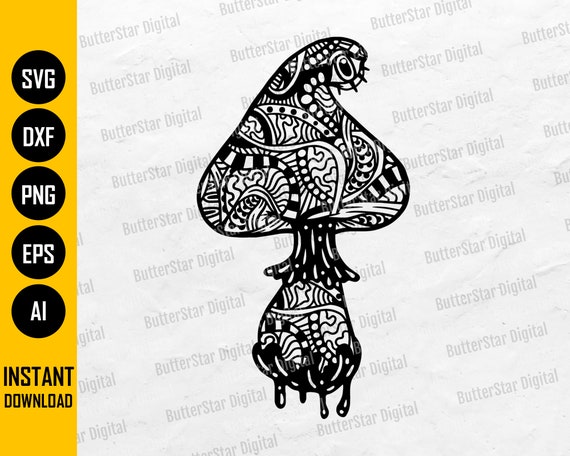 Trippy Mushroom SVG Psychedelic SVG Intricate Shirt Decal - Etsy