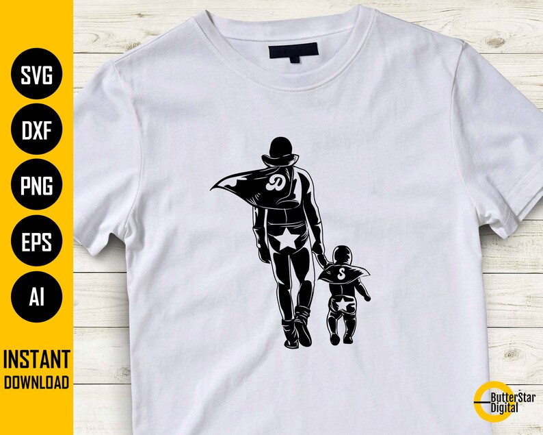 Super Dad and Son SVG Superheroes SVG Cute Parent Decal | Etsy
