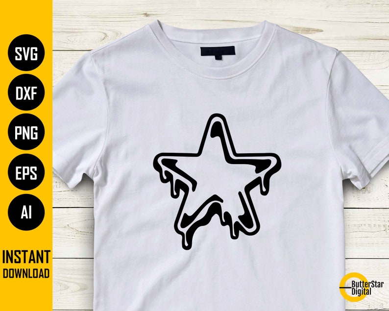 Dripping Star SVG | Basic Shape SVG | Celestial Decal T-shirt Sticker ...