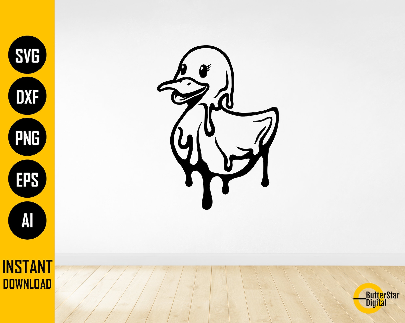 Dripping Rubber Ducky SVG Toy Duck SVG Bathroom Decor Decal Sticker ...