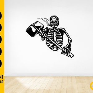 Skeleton With Sledgehammer SVG | Demolition SVG | Break Destroy Wreck ...