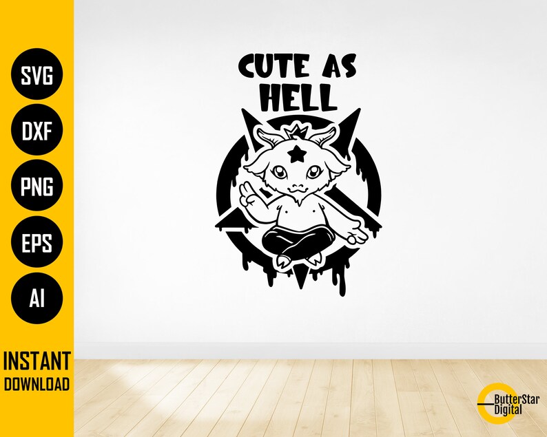 Cute as Hell SVG Funny Gothic T-shirt Sticker Decals - Etsy