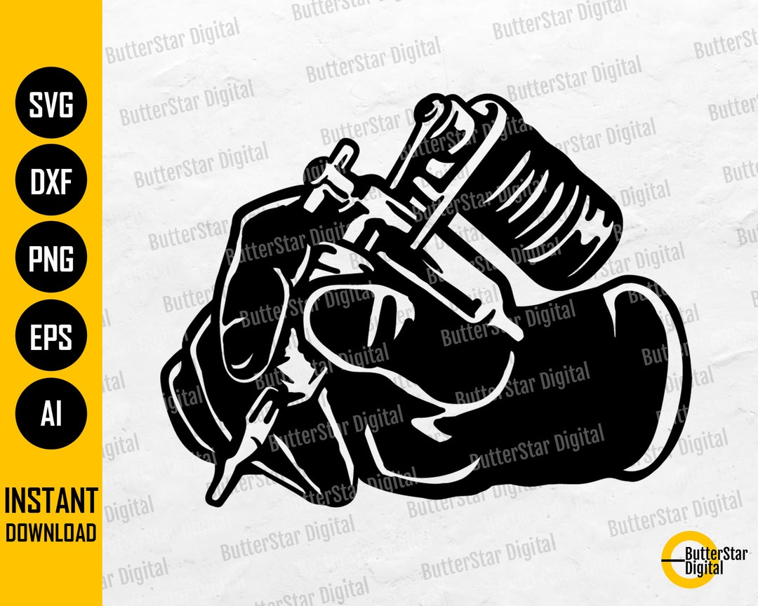 Hand Holding Tattoo Gun SVG | Ink Inked Tattooist Shop Studio Parlor ...