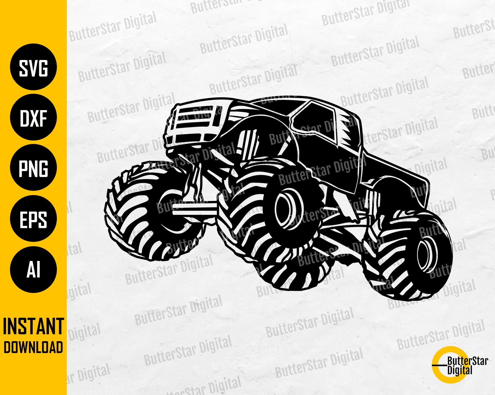 Monster Truck SVG Muscle Car 4x4 off Road Vehicle Machine | Etsy