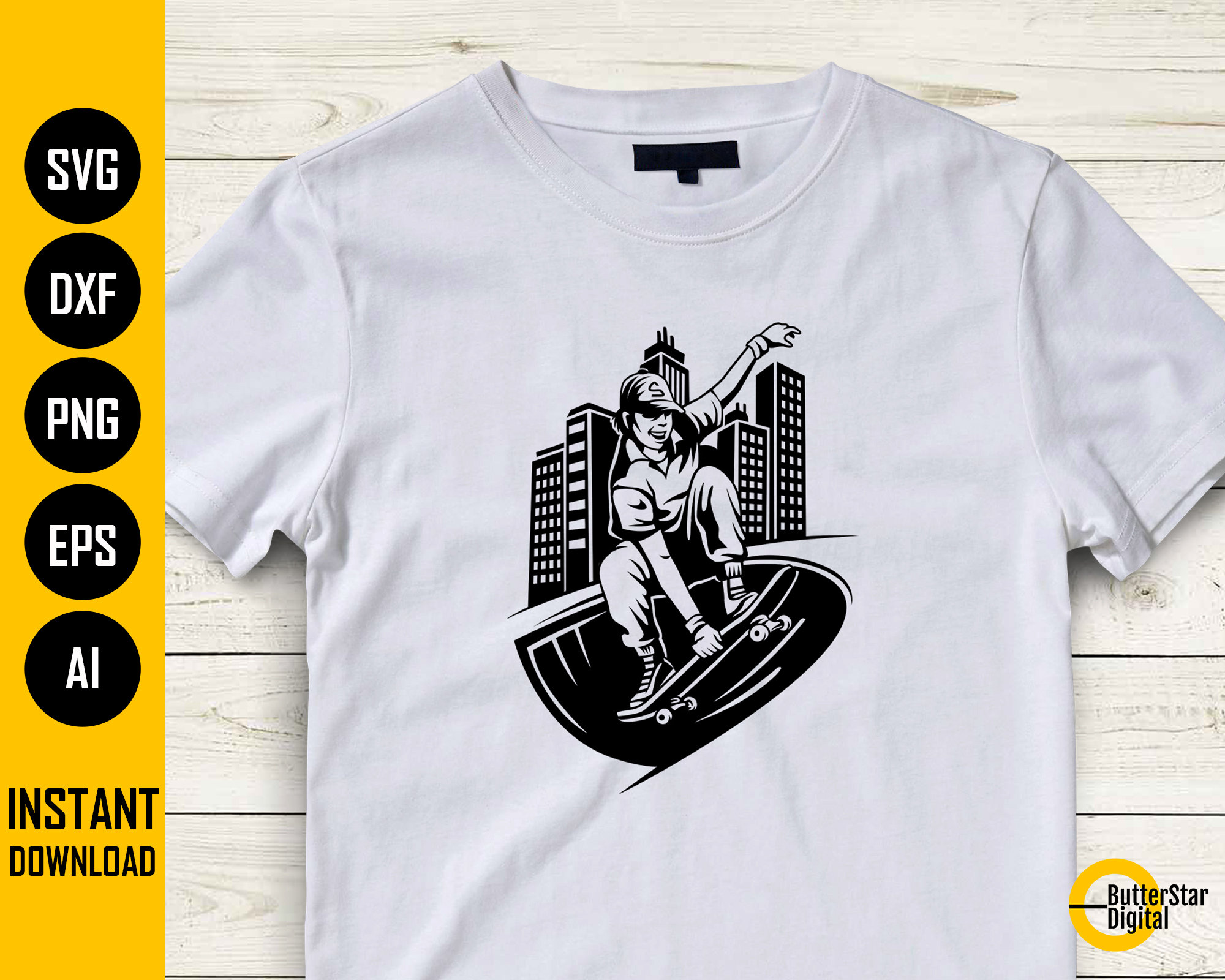 Skater SVG | Skate Park SVG | Skateboard T-shirt Decal Stickers ...