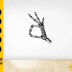 Skeleton OK Hand Sign SVG | Okay SVG | Fine Bones Skeletal Alright Good ...
