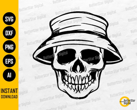 Bucket Hat Skull SVG Skeleton Cap SVG Gothic T-shirt Decal | Etsy