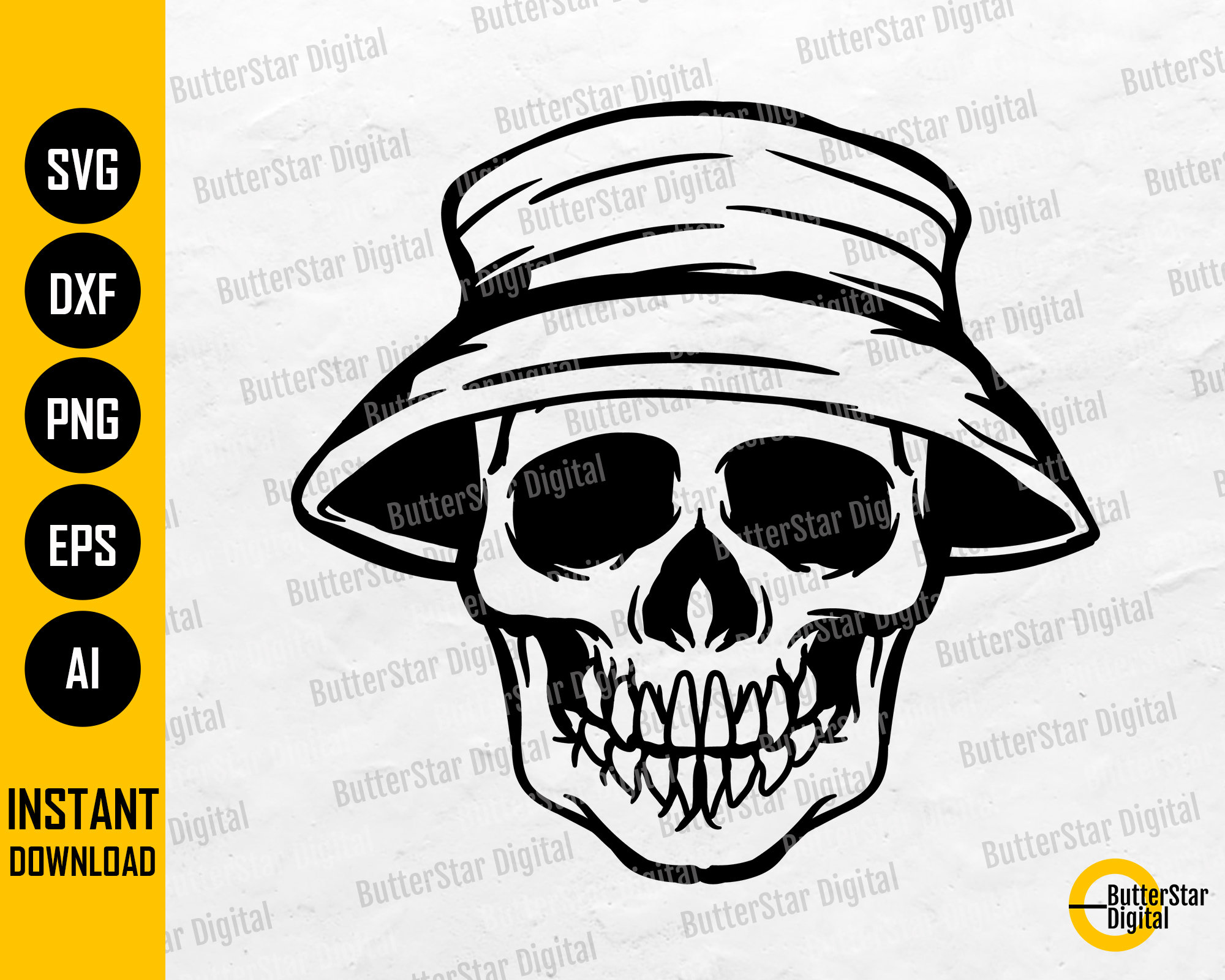 Bucket Hat Skull SVG Skeleton Cap SVG Gothic T-shirt Decal - Etsy