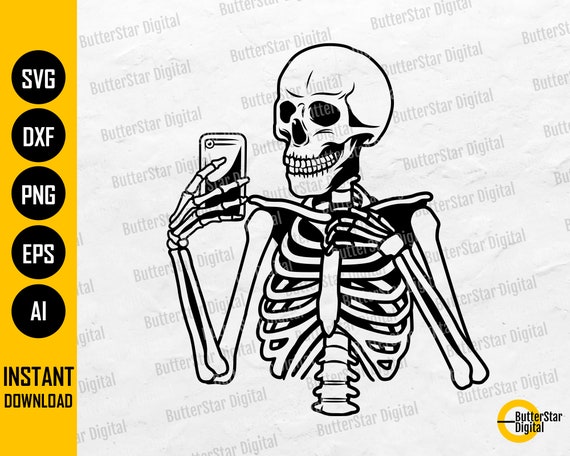 Selfie Skeleton Svg Funny Gothic T Shirt Decal Vinyl Etsy