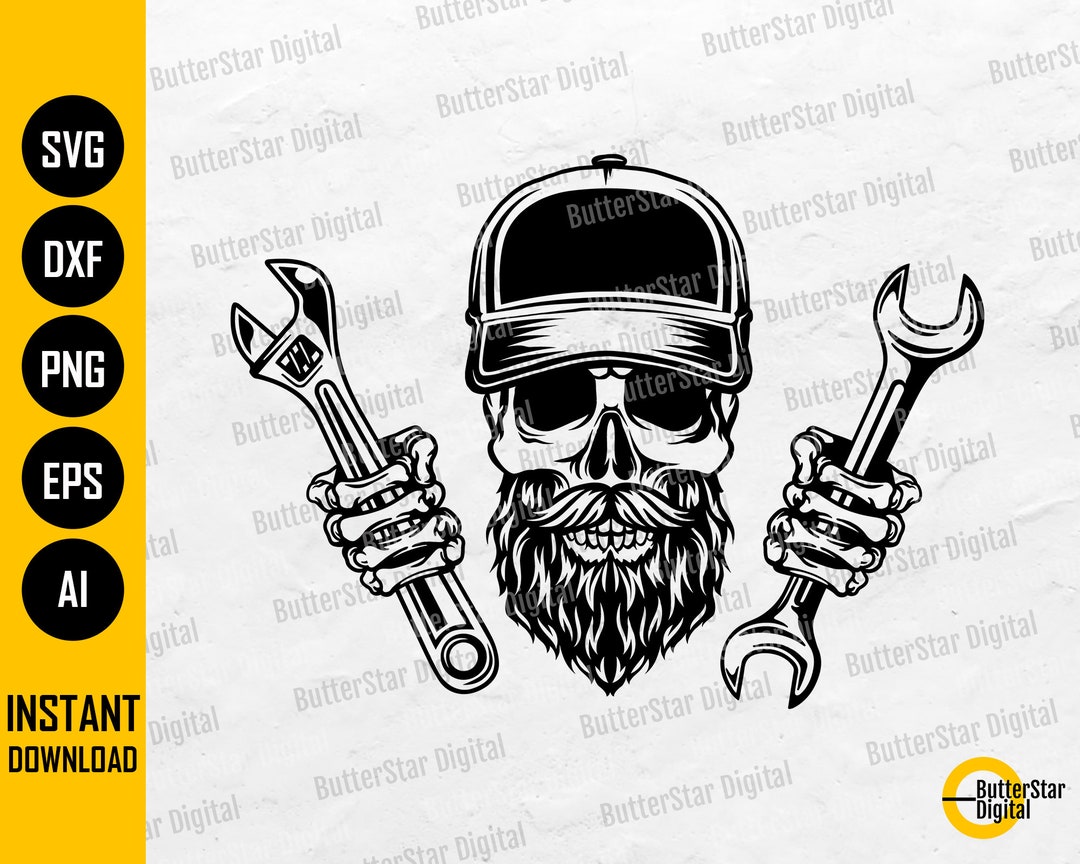 Skull Mechanic SVG | Wrenches SVG | Tools SVG | Repair Svg | Cricut ...