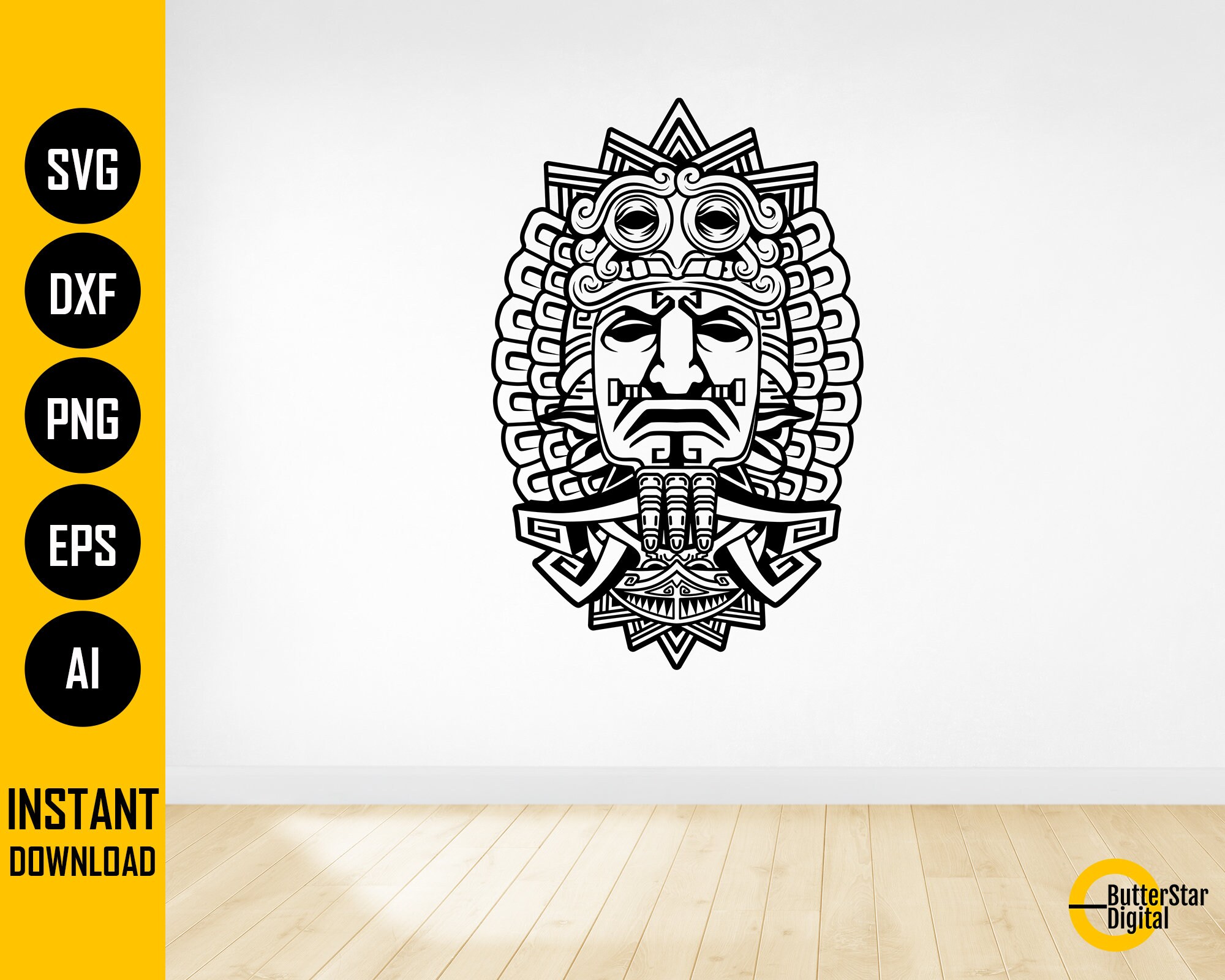 Aztec Mask SVG | Ancient Civilization SVG | Indian Mayan Native Tribal ...