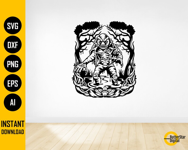 Swamp Monster SVG | Creature of the Lake SVG | Horror T-shirt Decal ...