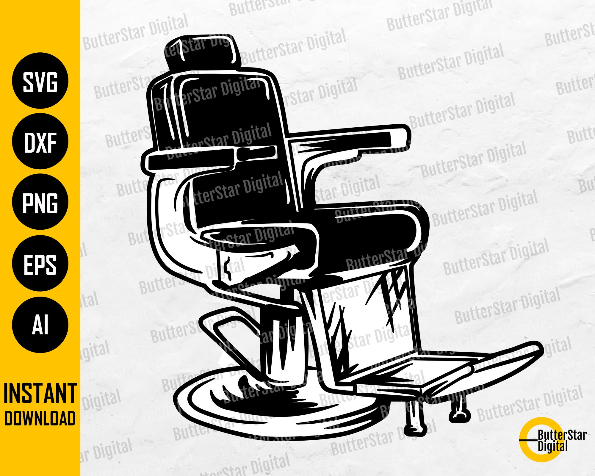 Visual Arts Dxf Barber Chair #1 SVG Vector Hair Stylist Chair SVG Eps ...