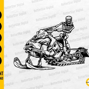 Snowmobile Skeleton SVG | Winter SVG | Snow Mobile Vehicle ...
