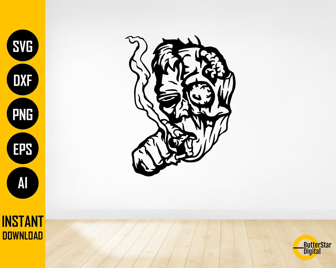 Zombie Smoking Joint SVG Smoke Weed Blunt SVG Funny - Etsy