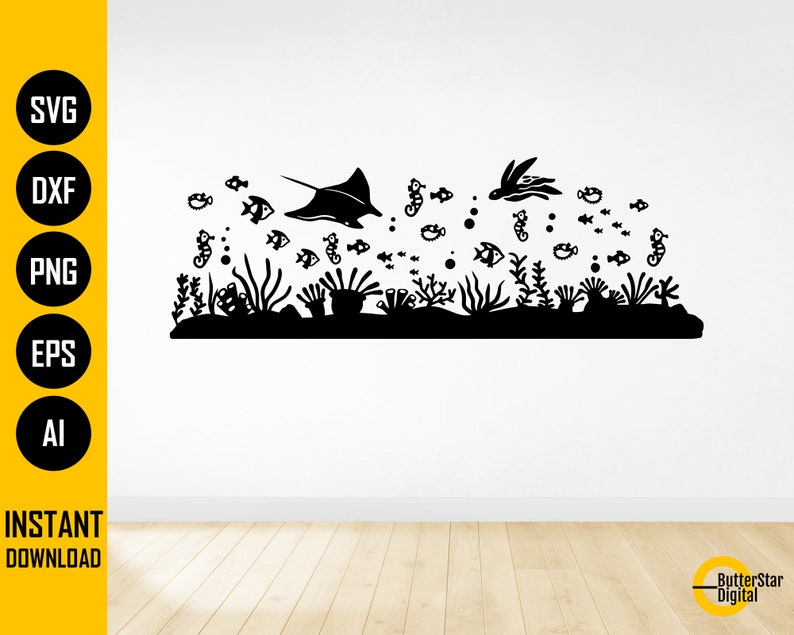 Underwater Scene SVG Ocean SVG Sea SVG Marine Life Svg - Etsy