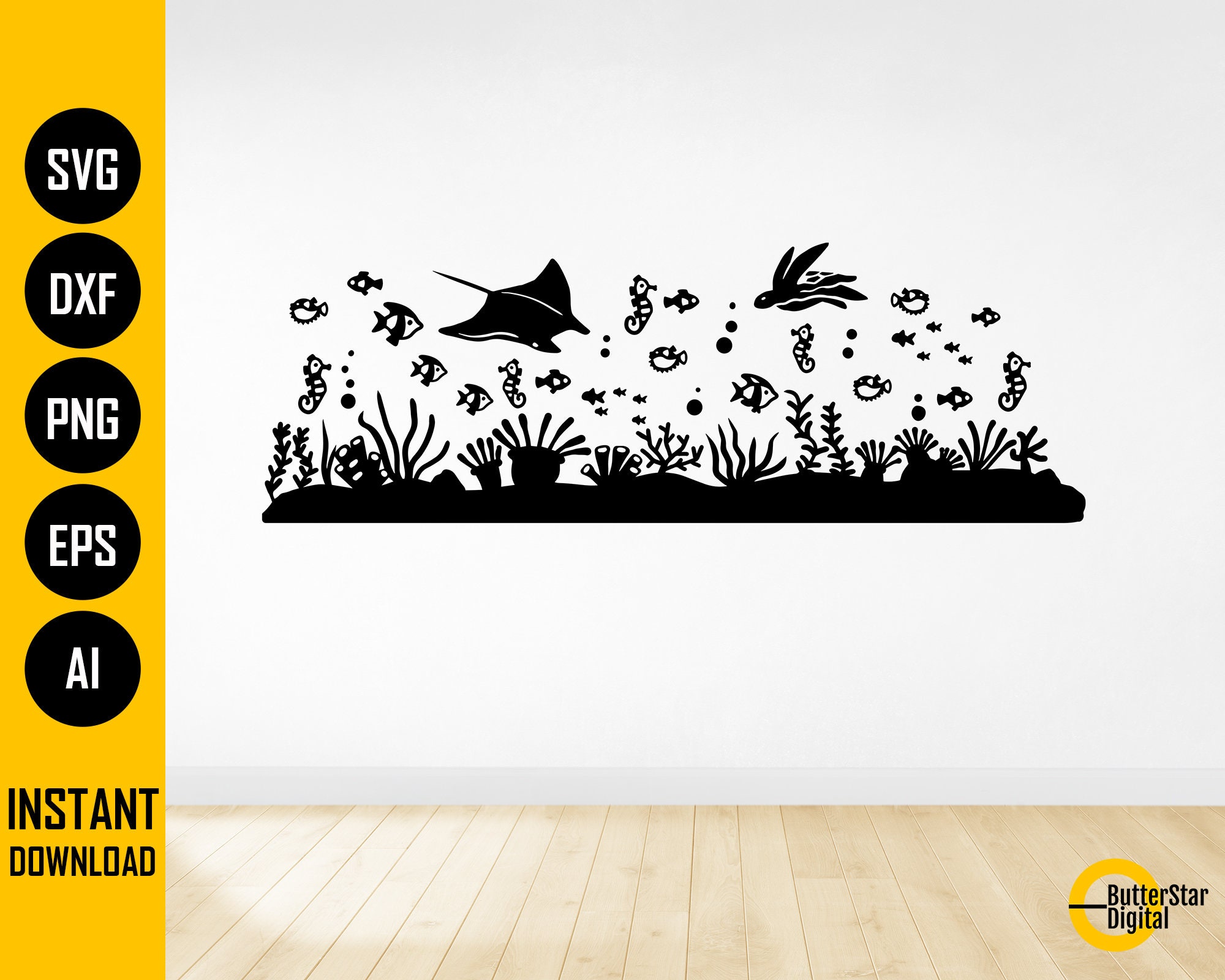 Underwater Scene SVG | Ocean SVG | Sea SVG | Marine Life Svg | Scuba ...