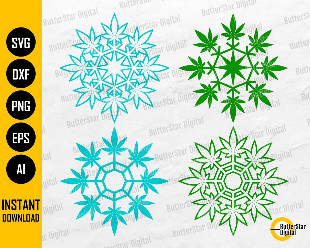 Cannabis Snowflakes SVG | Christmas Weed | Marijuana Leaf | Cricut ...