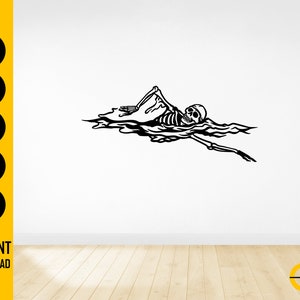 Swimming Skeleton SVG | Swimmer SVG | Ocean Pool Dive Diver Diving ...