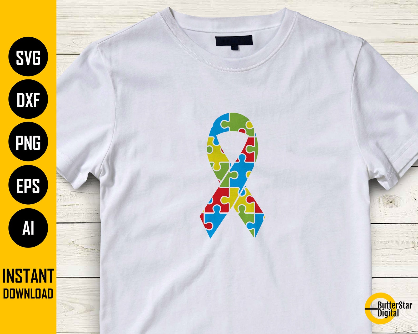 Autism Ribbon SVG Autism Awareness SVG Autism Puzzle SVG | Etsy