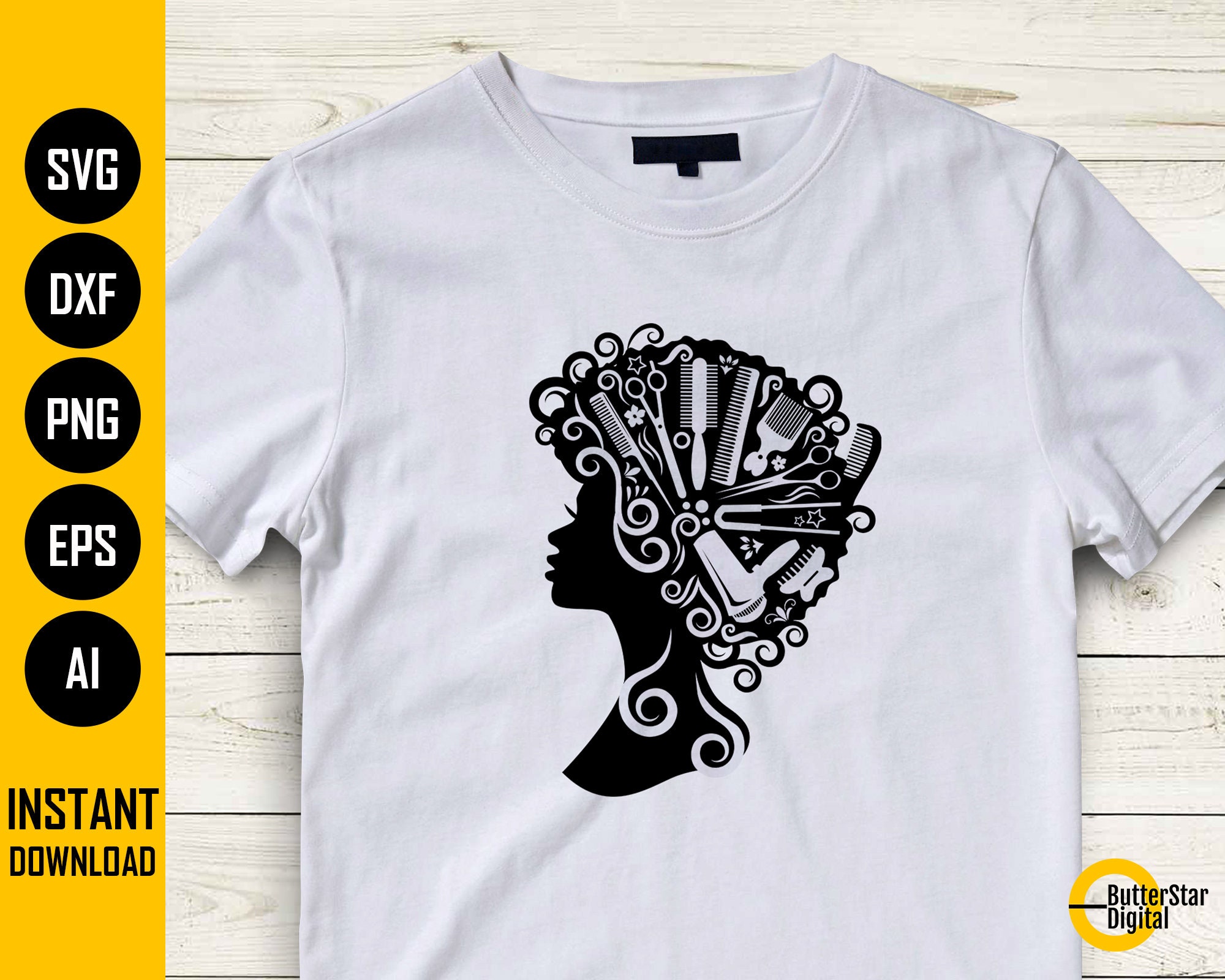 Curly Hair Style SVG | Hair Salon SVG | Hairdresser Hairstylist Barber ...