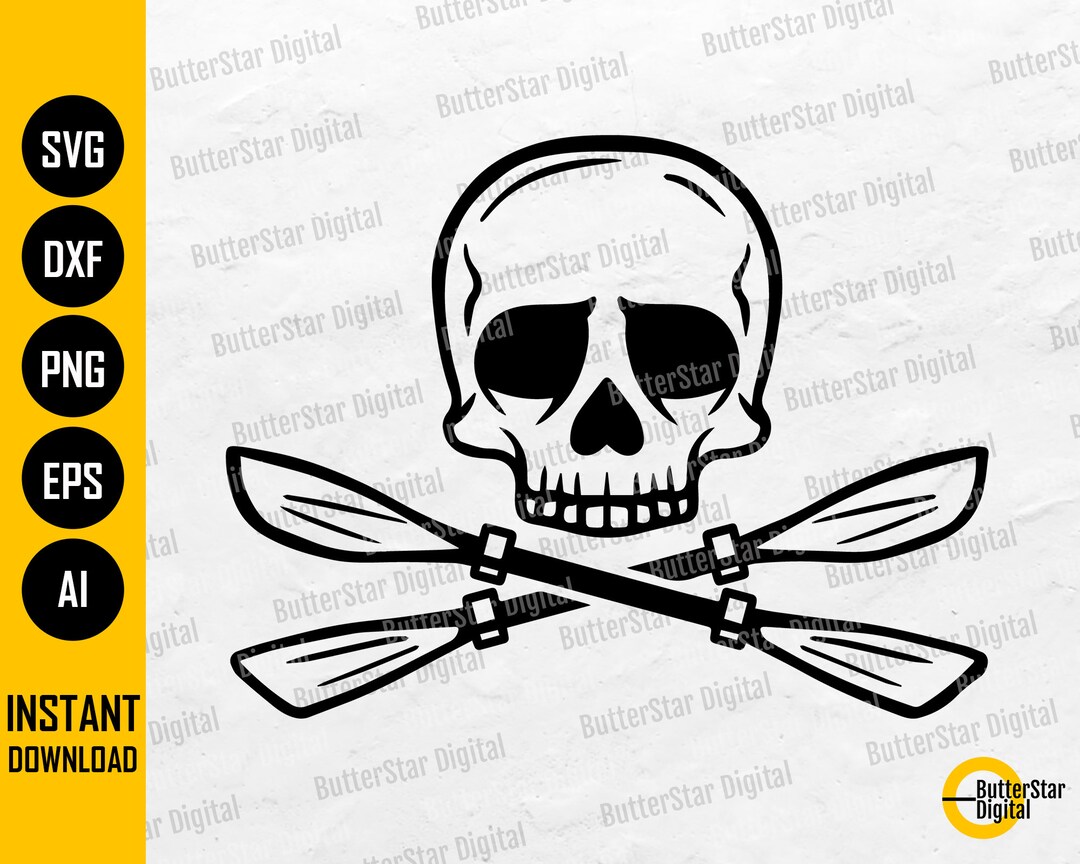 Paddle Crossbones SVG | Kayaking SVG | Kayak SVG | Creek Sea Lake Beach ...