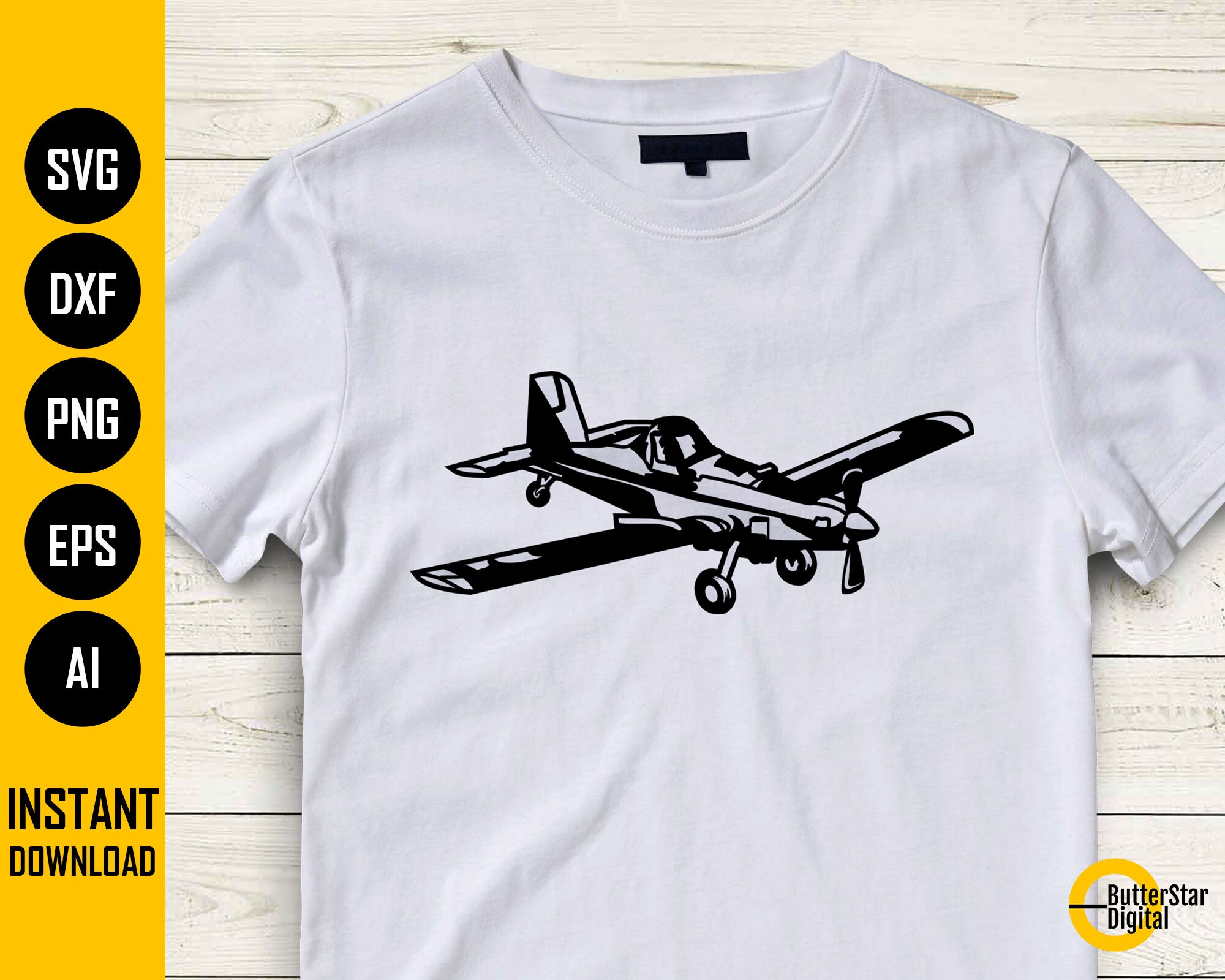 Crop Dusting Plane Vector Clipart