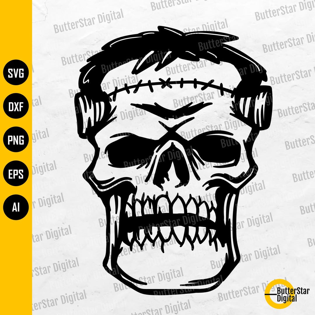 Frankenstein Skull SVG | Halloween SVG | Monster SVG | Horror Svg ...