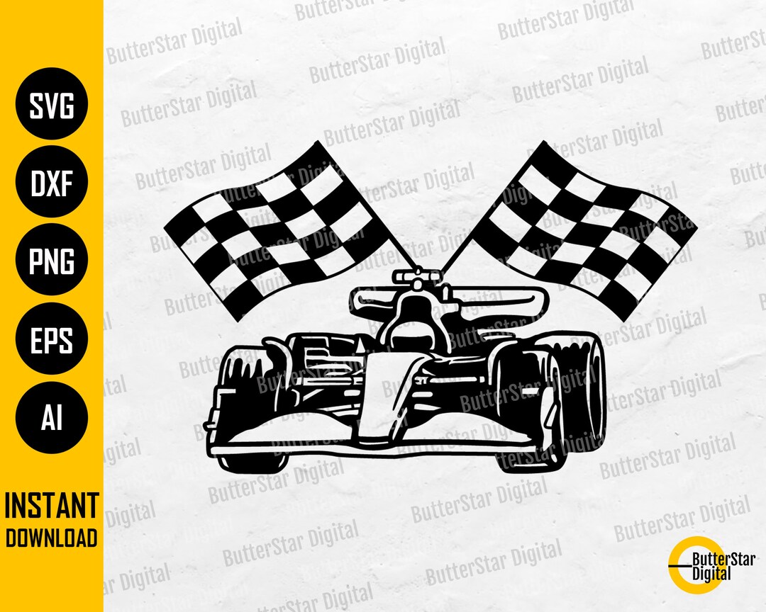 Racing Car SVG | Checkered Flag SVG | Racer T-shirt Decal Sticker ...