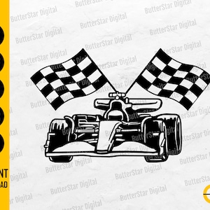 Racing Car SVG | Checkered Flag SVG | Racer T-shirt Decal Sticker ...