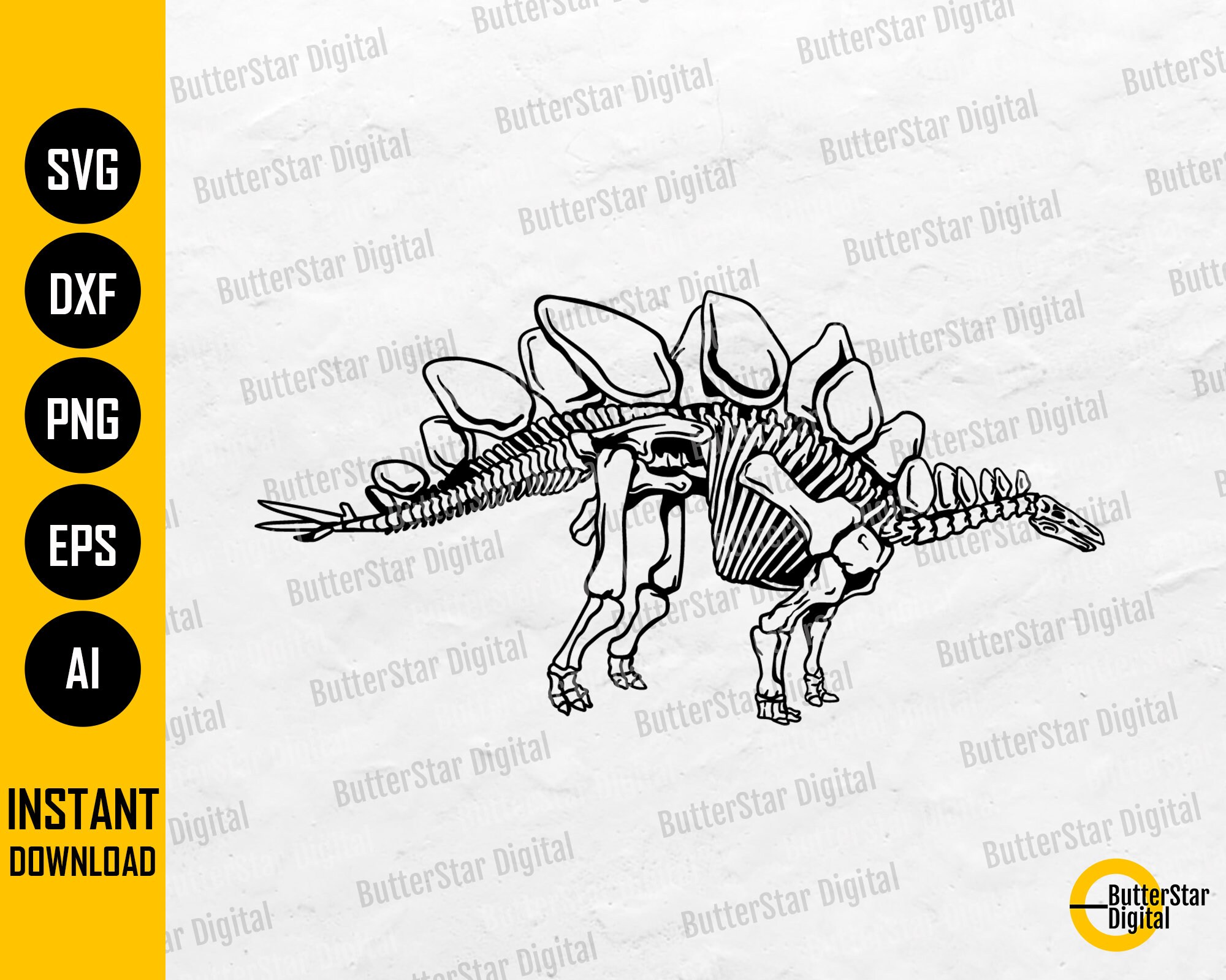 Stegosaurus Skeleton SVG / Dinosaurio con espigas SVG / Animal - Etsy ...