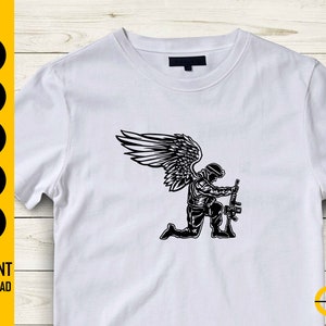 Angel Soldier SVG | Military SVG | War Hero Gun Pray Kneel Remembering ...