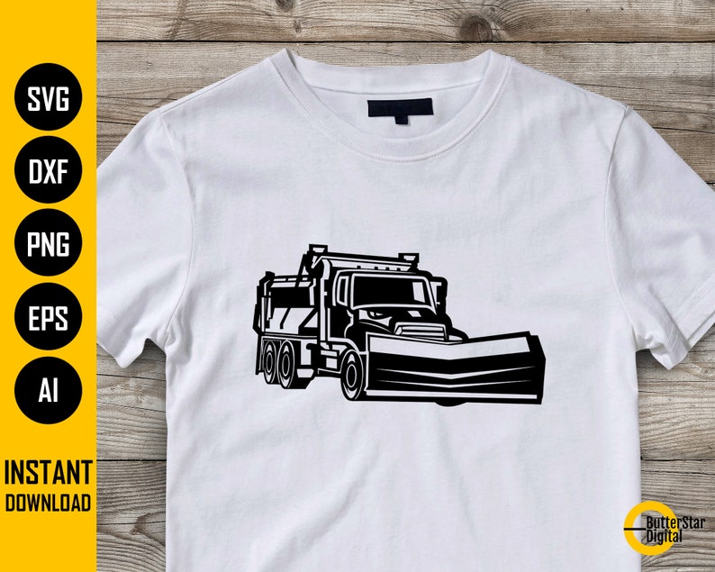 Snow Plow Truck SVG | Winter SVG | Snowplow Illustration Drawing Decal ...