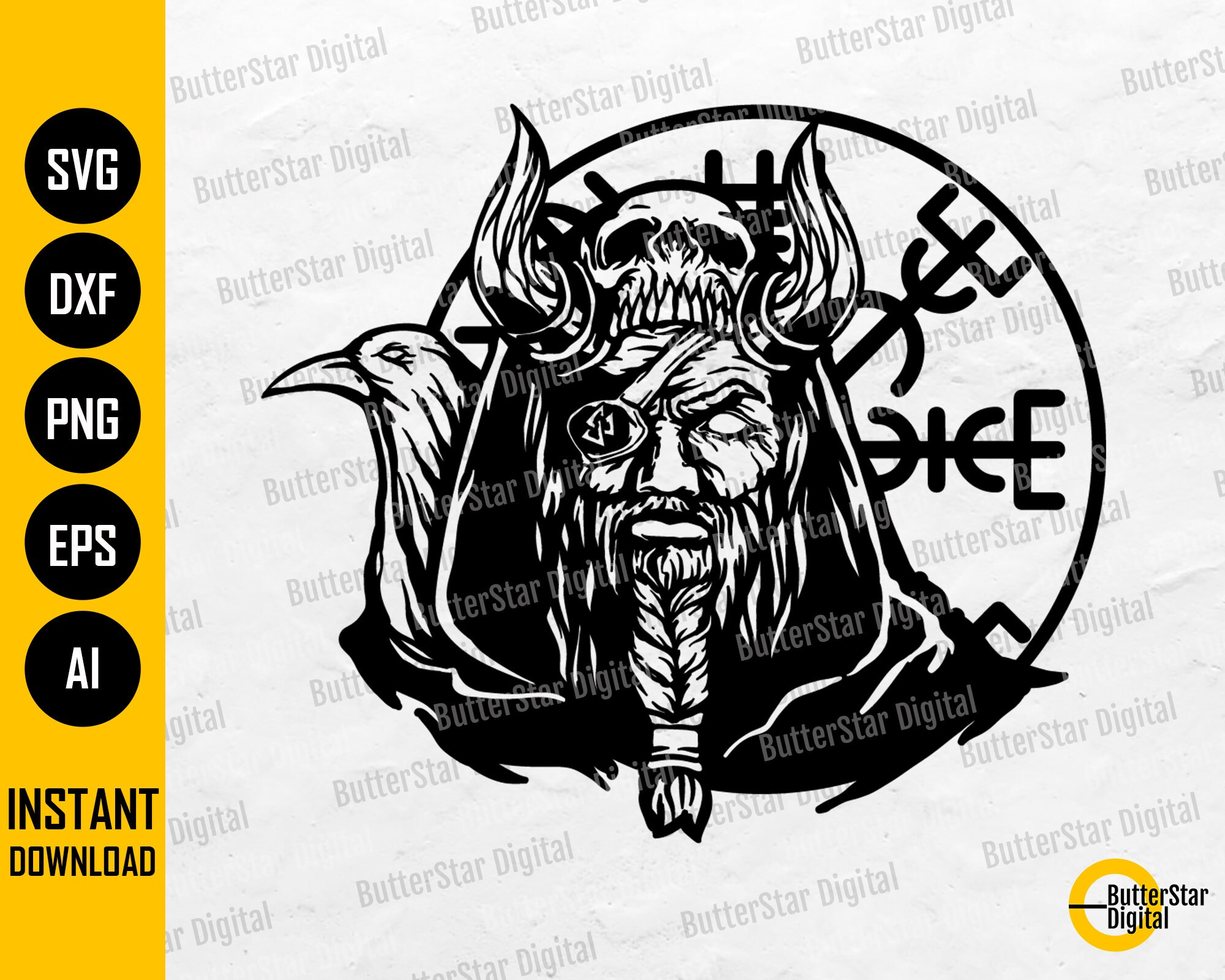 Odin SVG / Viking SVG / Vegvisir SVG / Runic Compass Svg / - Etsy México