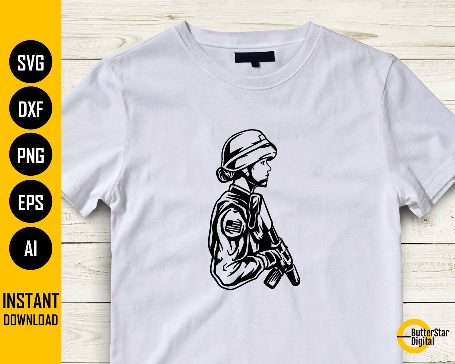 Woman Soldier SVG | US Military Svg | Army Shirt Graphics Illustration ...