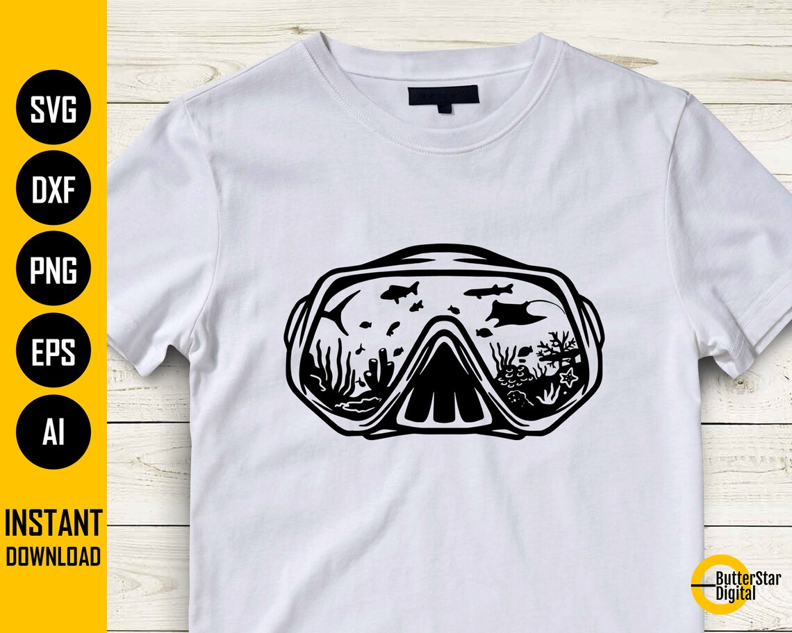 Scuba Diver Mask SVG Diving SVG Freediving SVG Dive | Etsy