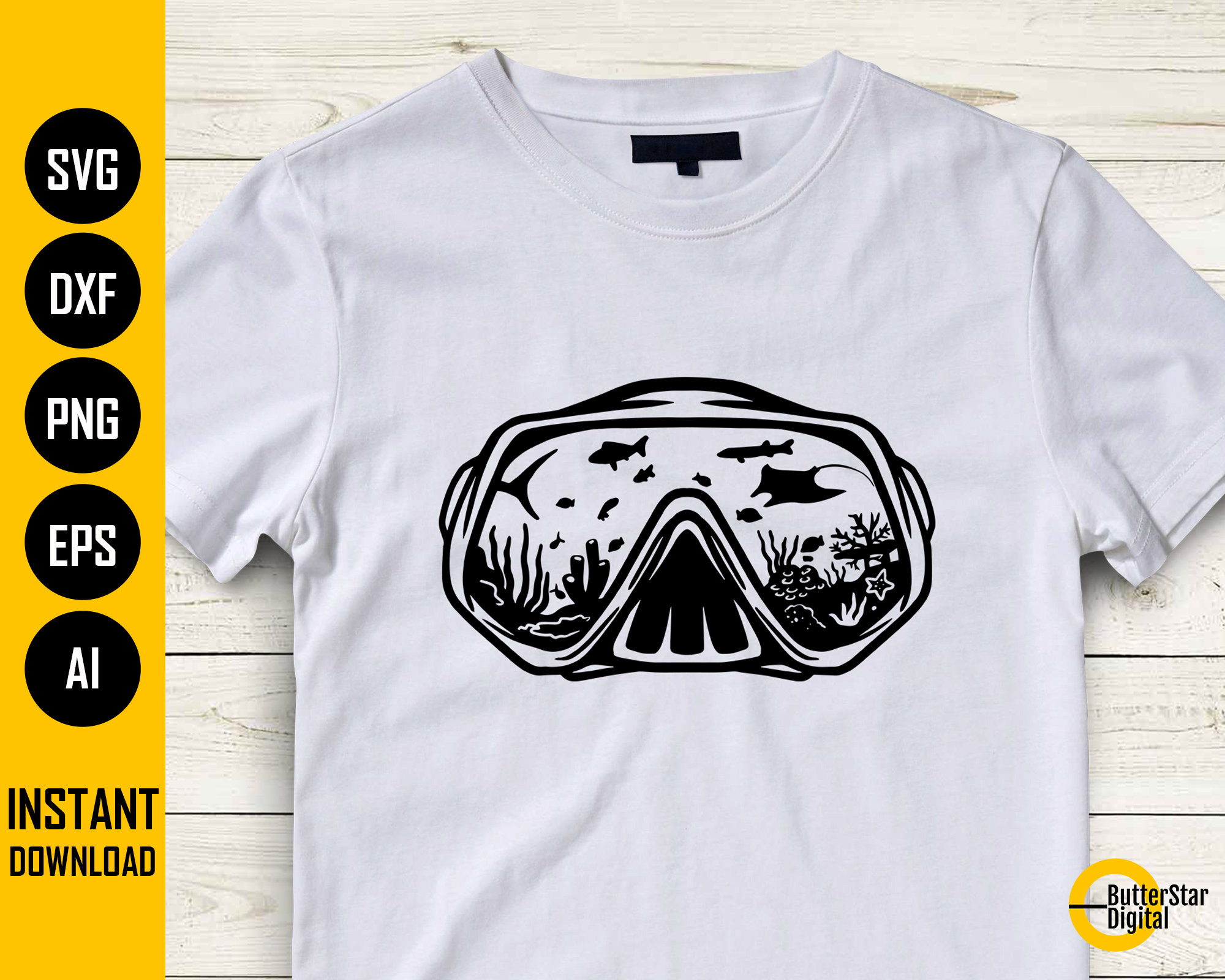 Scuba Diver Mask SVG | Diving SVG | Freediving SVG | Dive Underwater ...