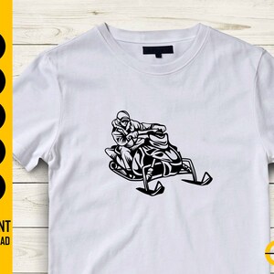 Snowmobile Rider SVG | Snowmobiler SVG | Winter Illustration Stencil ...