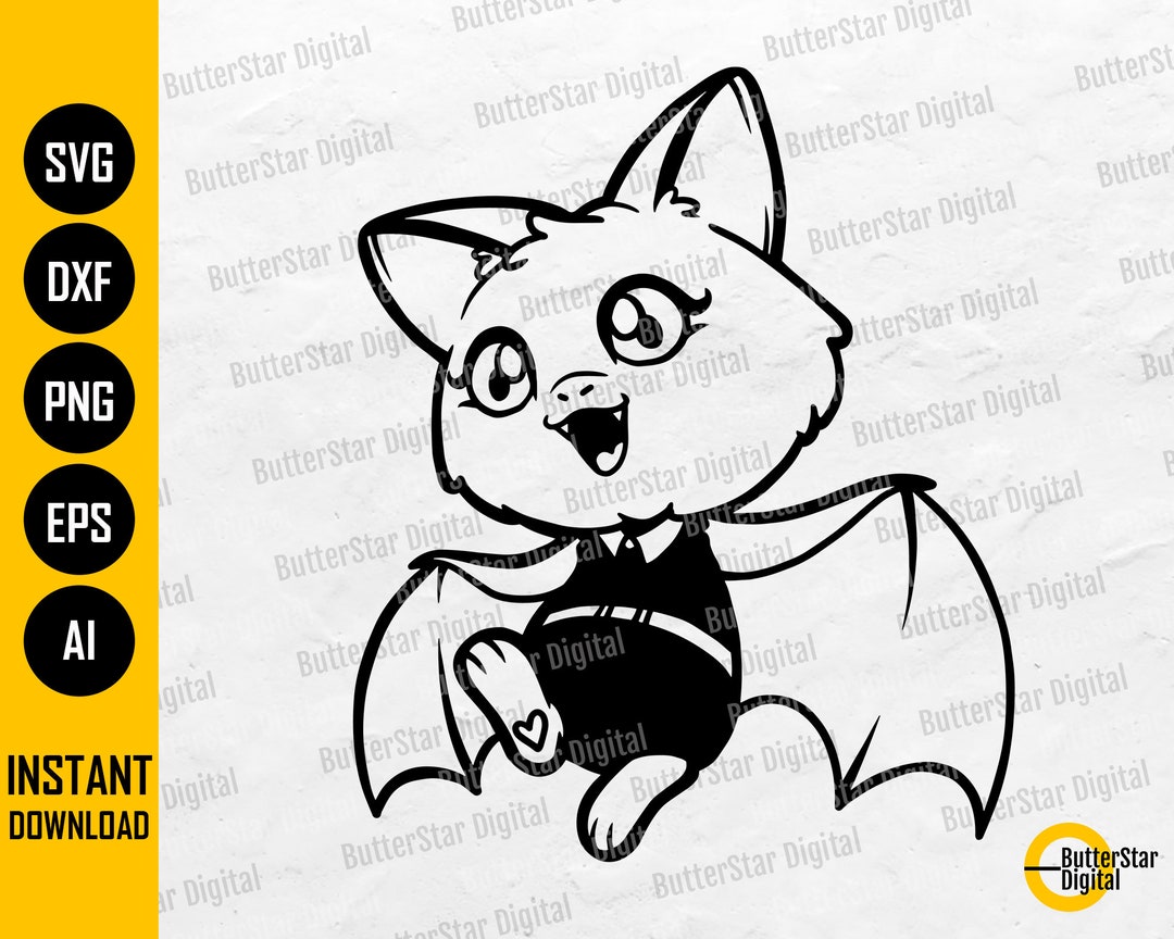 Cute Vampire Bat SVG | Kids Halloween T-shirt Decal Sticker Graphics ...