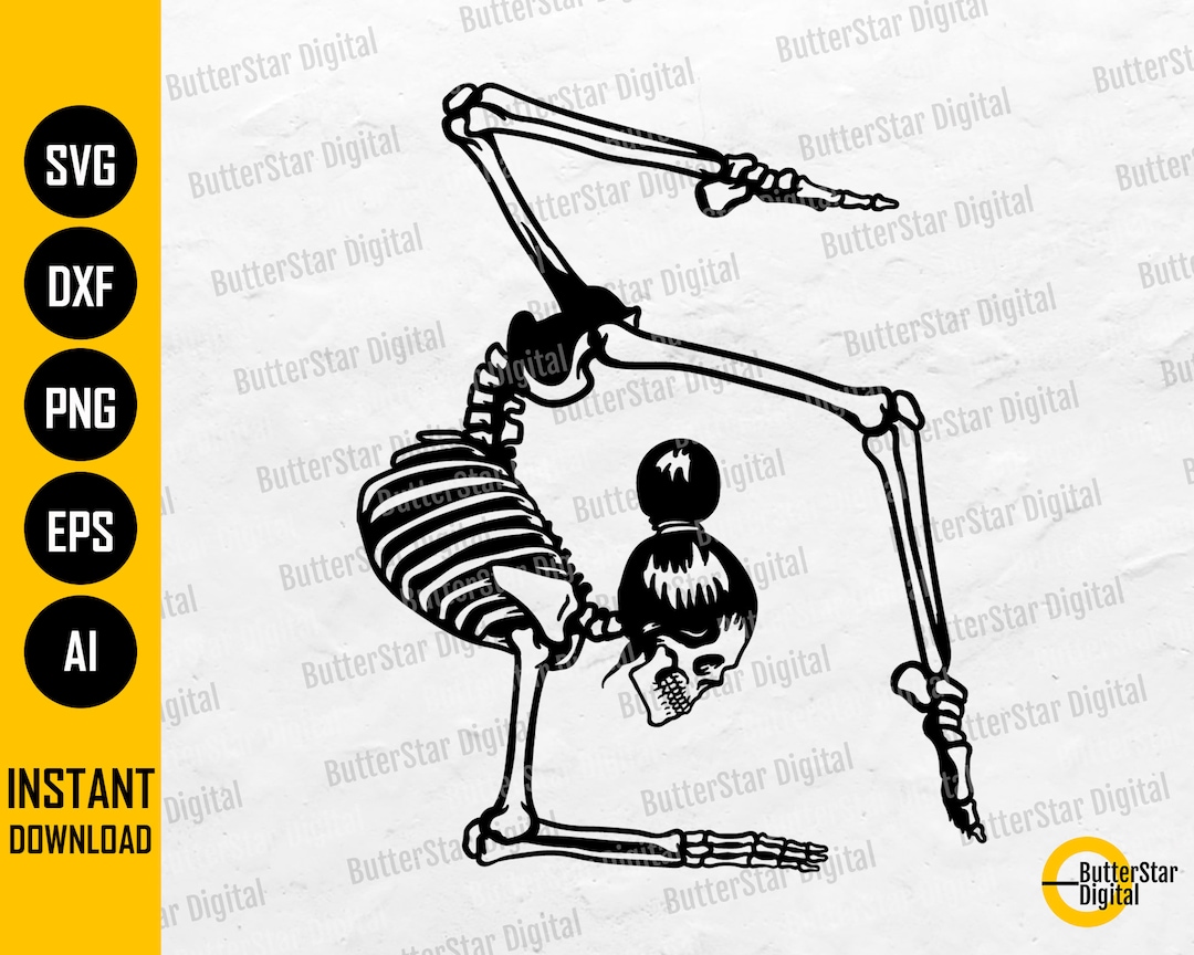 Forearm Stand Split Scorpion Yoga Pose Skeleton SVG | Yogi T-shirt ...