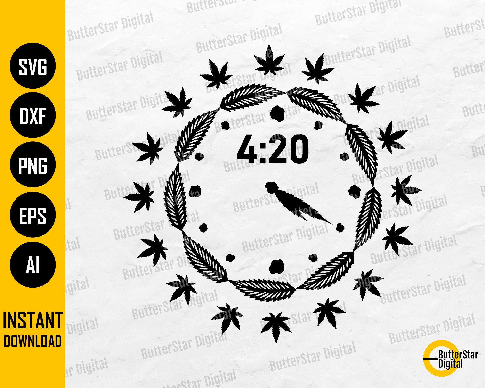 Cannabis Clock SVG 420 SVG Smoke Marijuana SVG Weed Pot - Etsy UK