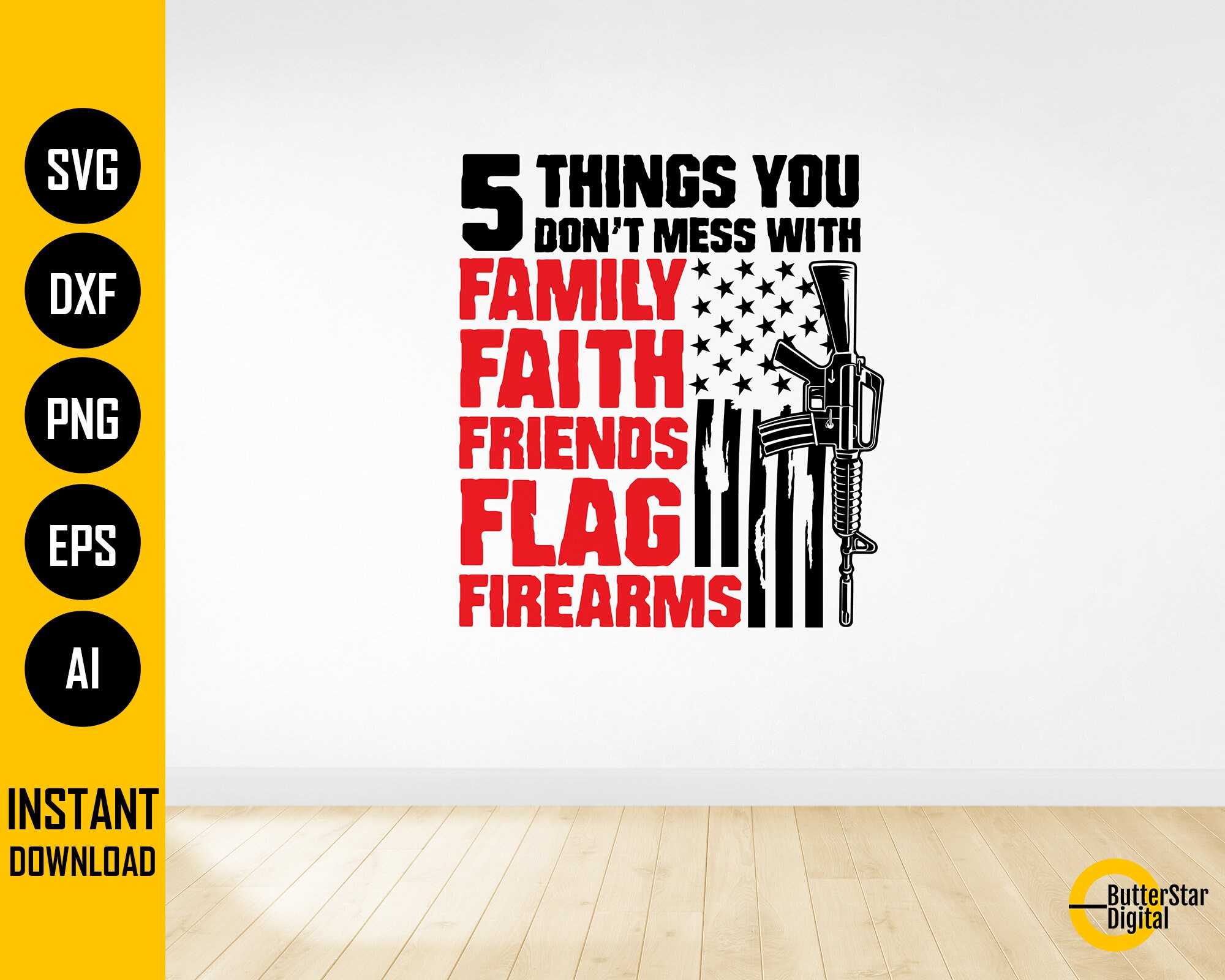 5 Things You Don't Mess With SVG Pro Gun SVG American - Etsy Ireland