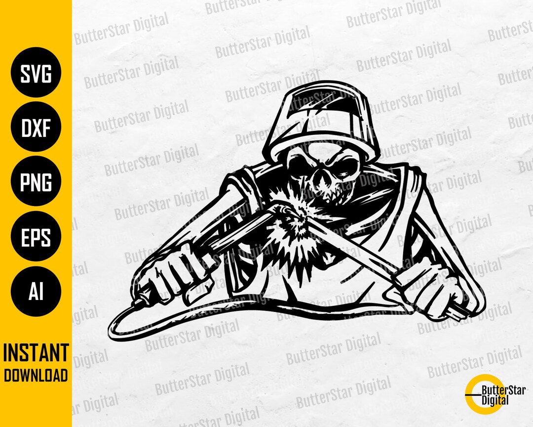 Welder Skeleton SVG | Welding SVG | Steel Metal Torch Fire Flames ...