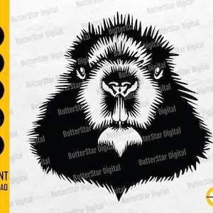 Groundhog Face SVG | Woodchuck SVG | Ground Hog Head Illustration ...